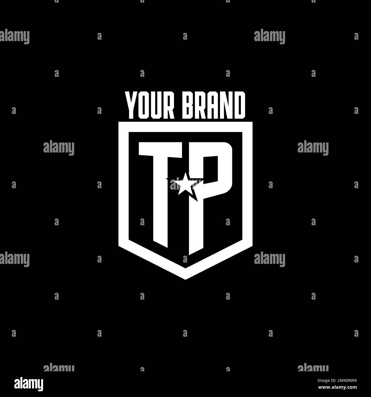 TP initial gaming logo with shield and star style design inspiration ...