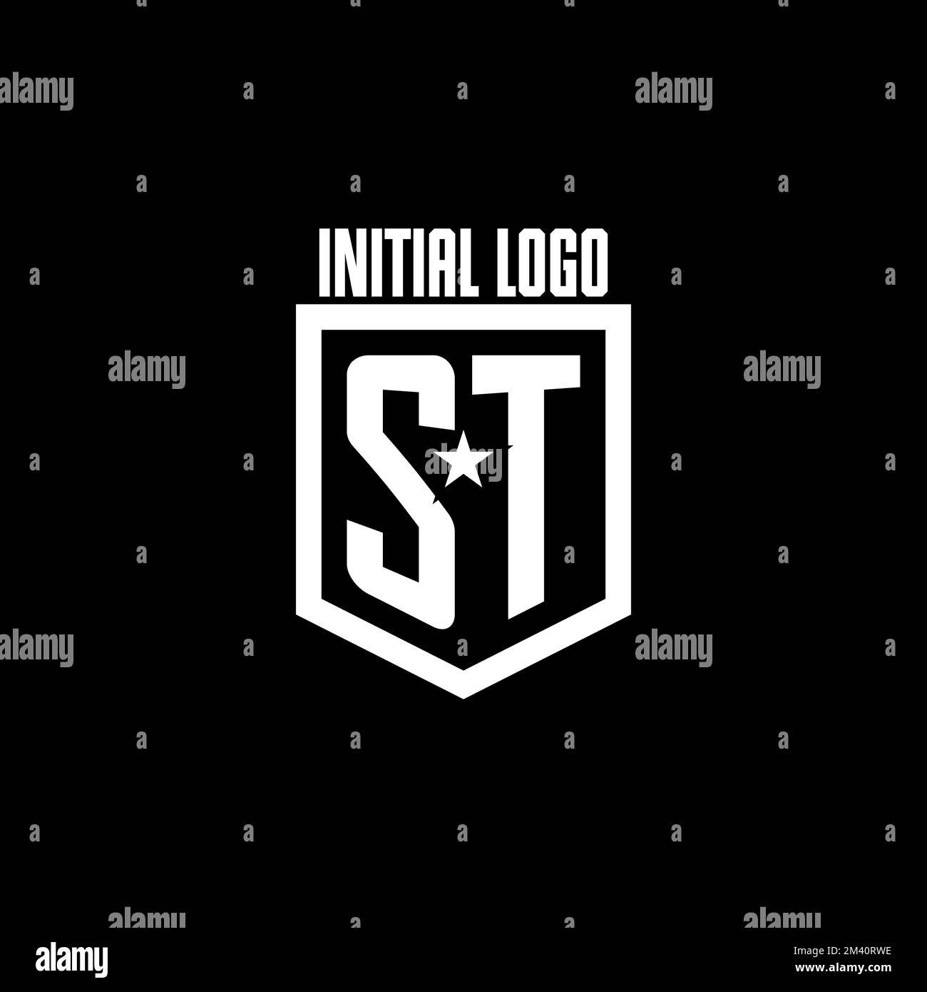 ST initial gaming logo with shield and star style design inspiration ...