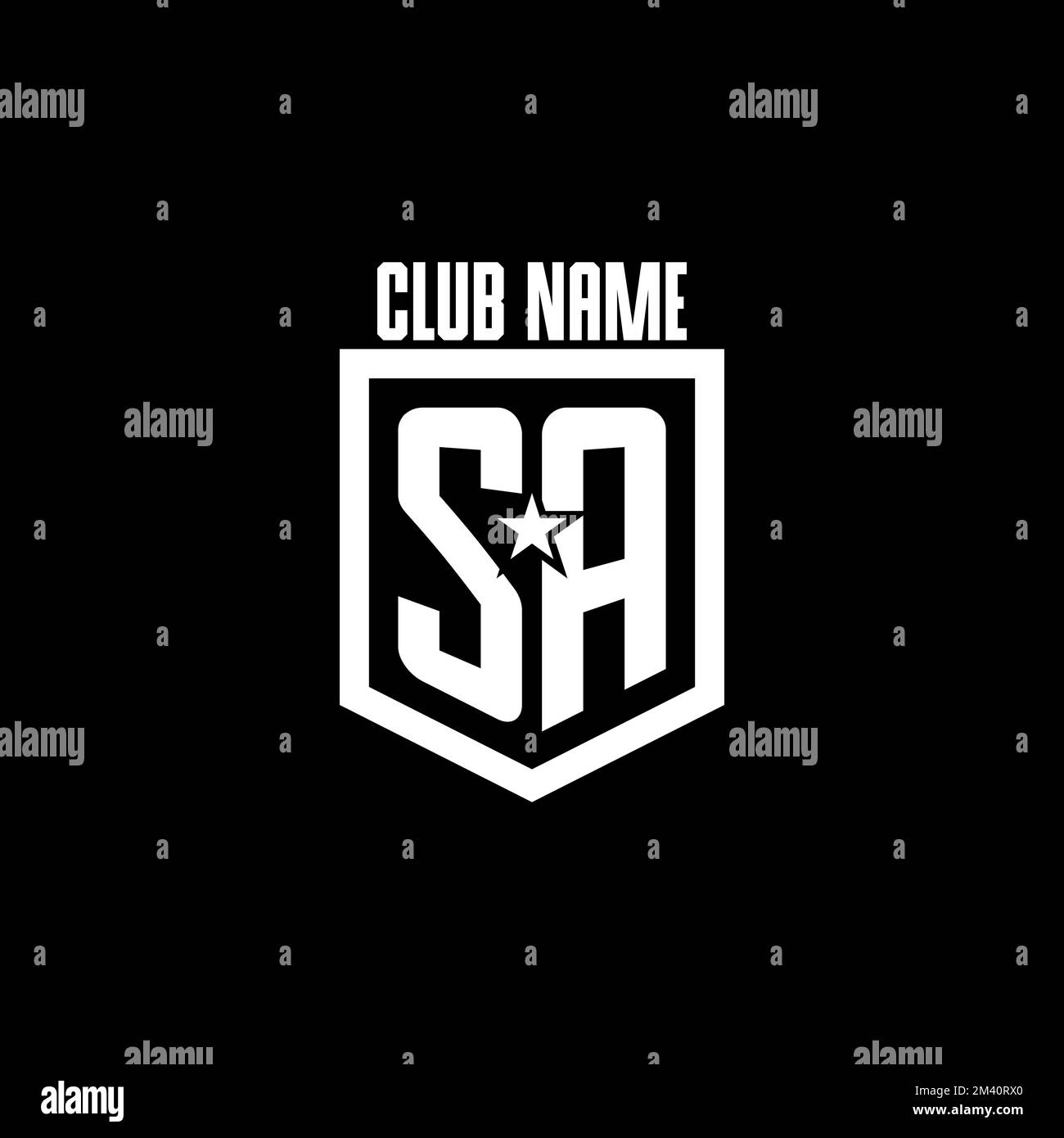 SA initial gaming logo with shield and star style design inspiration ...