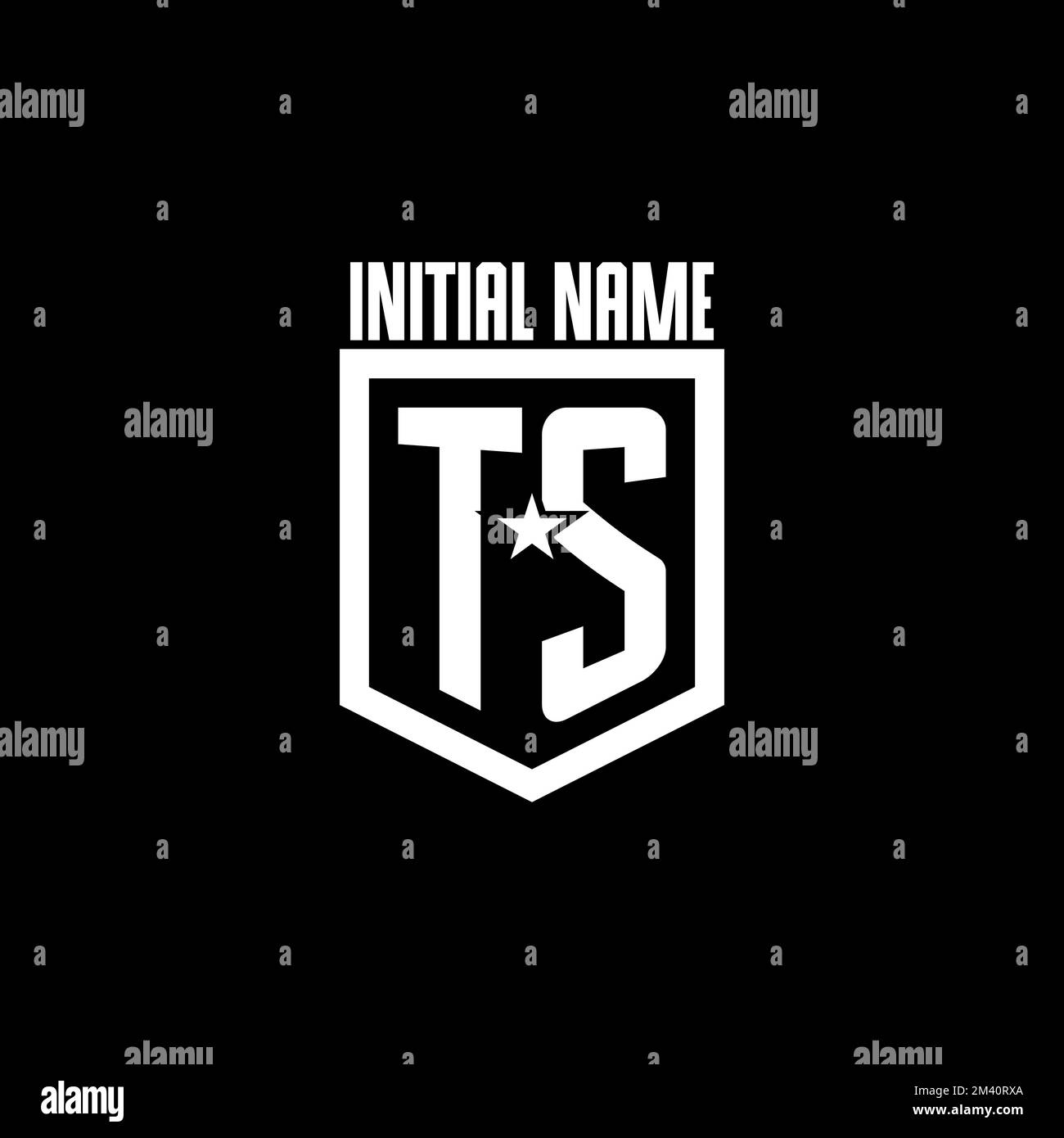 TS initial gaming logo with shield and star style design inspiration ...