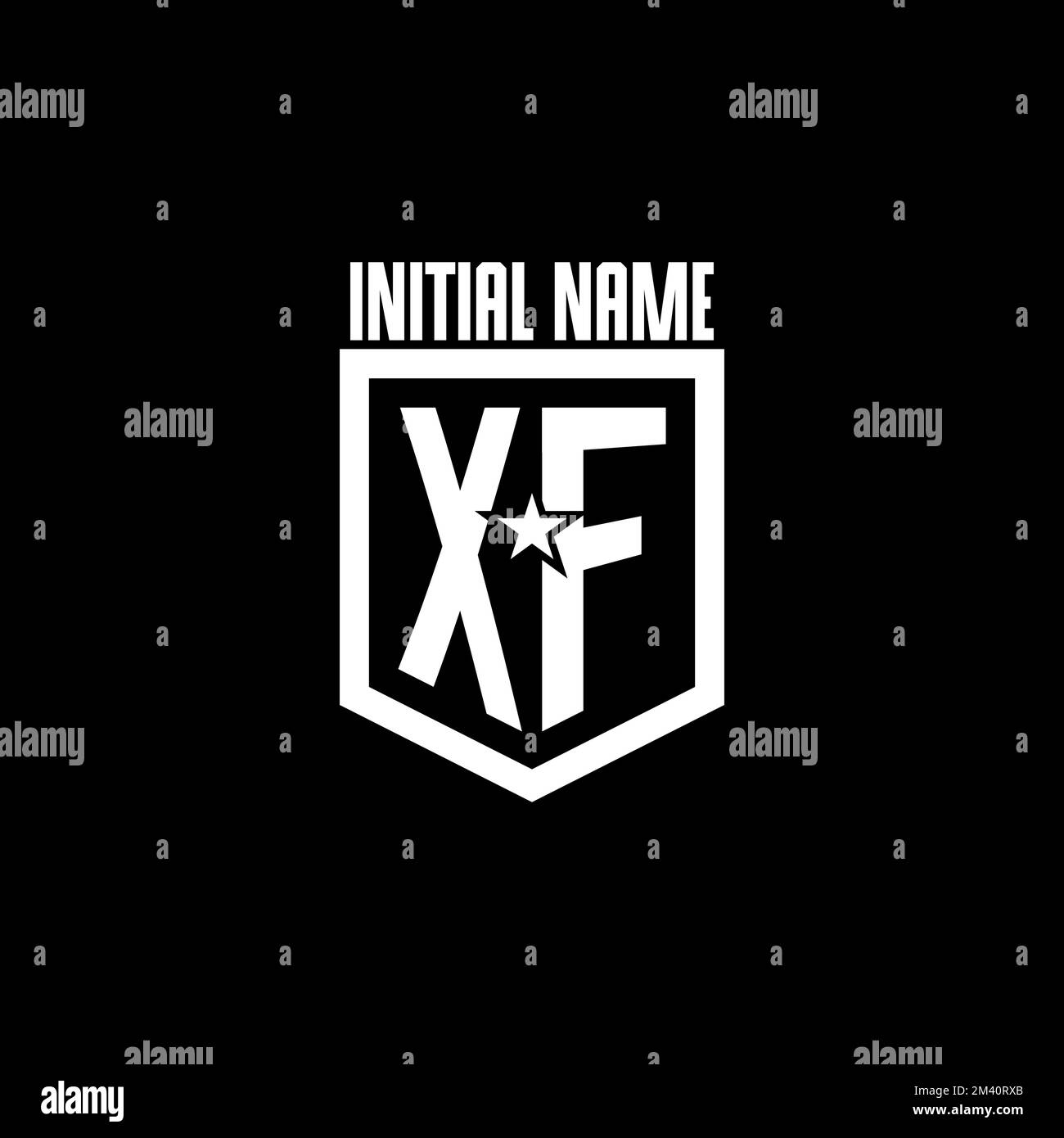 XF initial gaming logo with shield and star style design inspiration ...