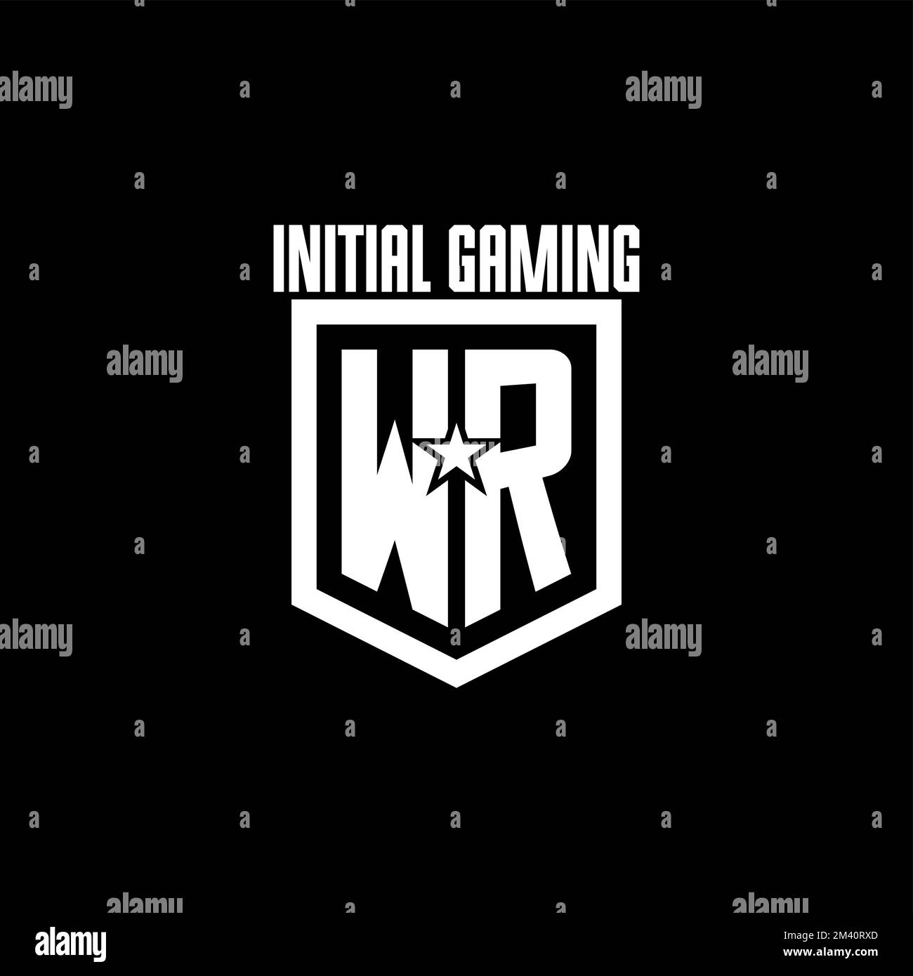 WR initial gaming logo with shield and star style design inspiration ...