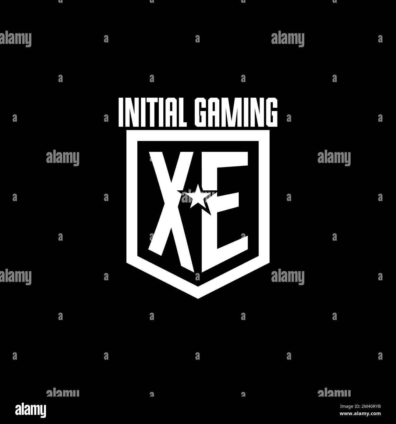 XE initial gaming logo with shield and star style design inspiration ...