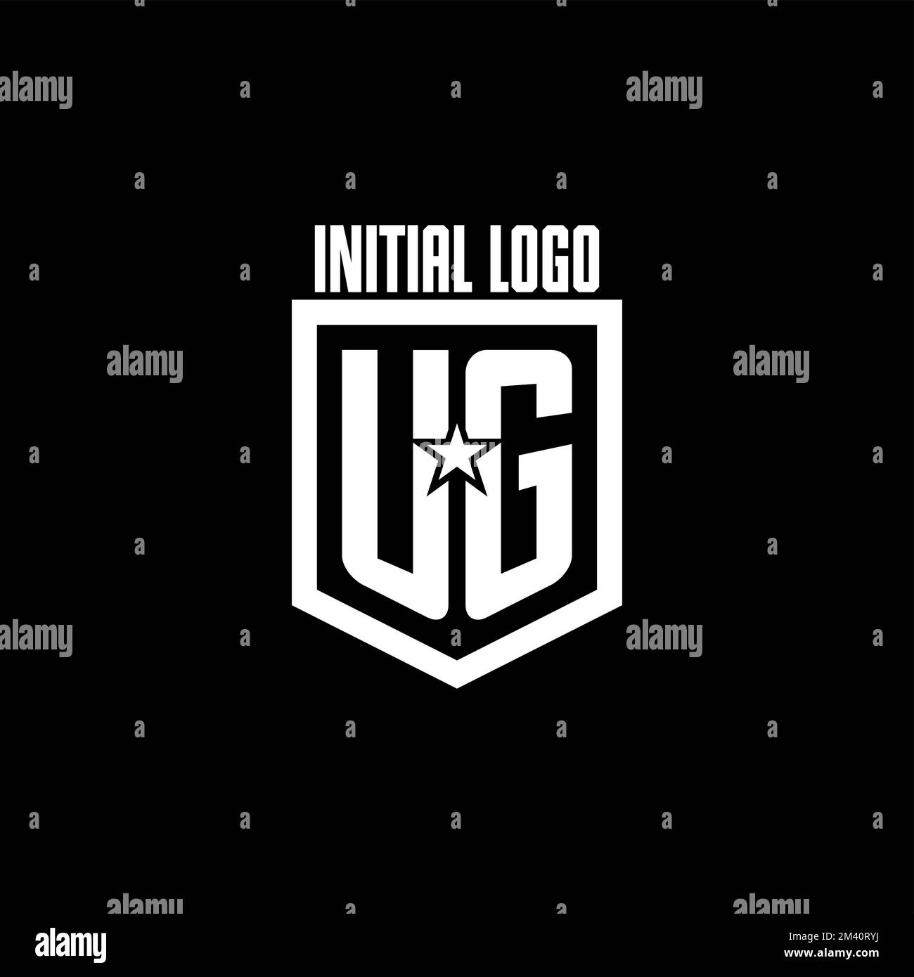 UG initial gaming logo with shield and star style design inspiration ...