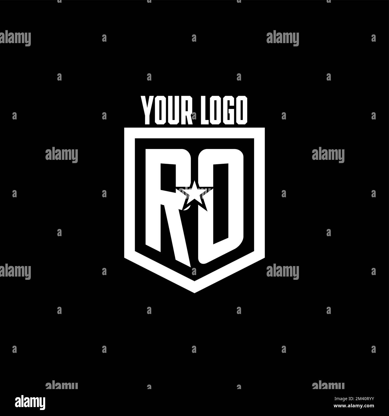 RO initial gaming logo with shield and star style design inspiration Stock Vector Image & Art ...