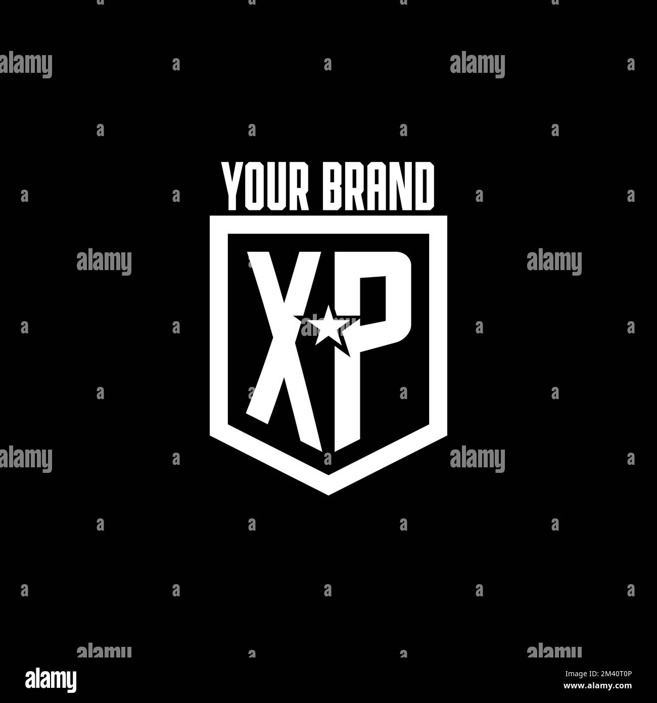 XP initial gaming logo with shield and star style design inspiration ...