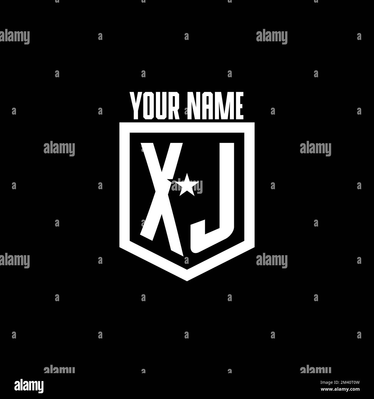 XJ initial gaming logo with shield and star style design inspiration Stock Vector Image & Art ...