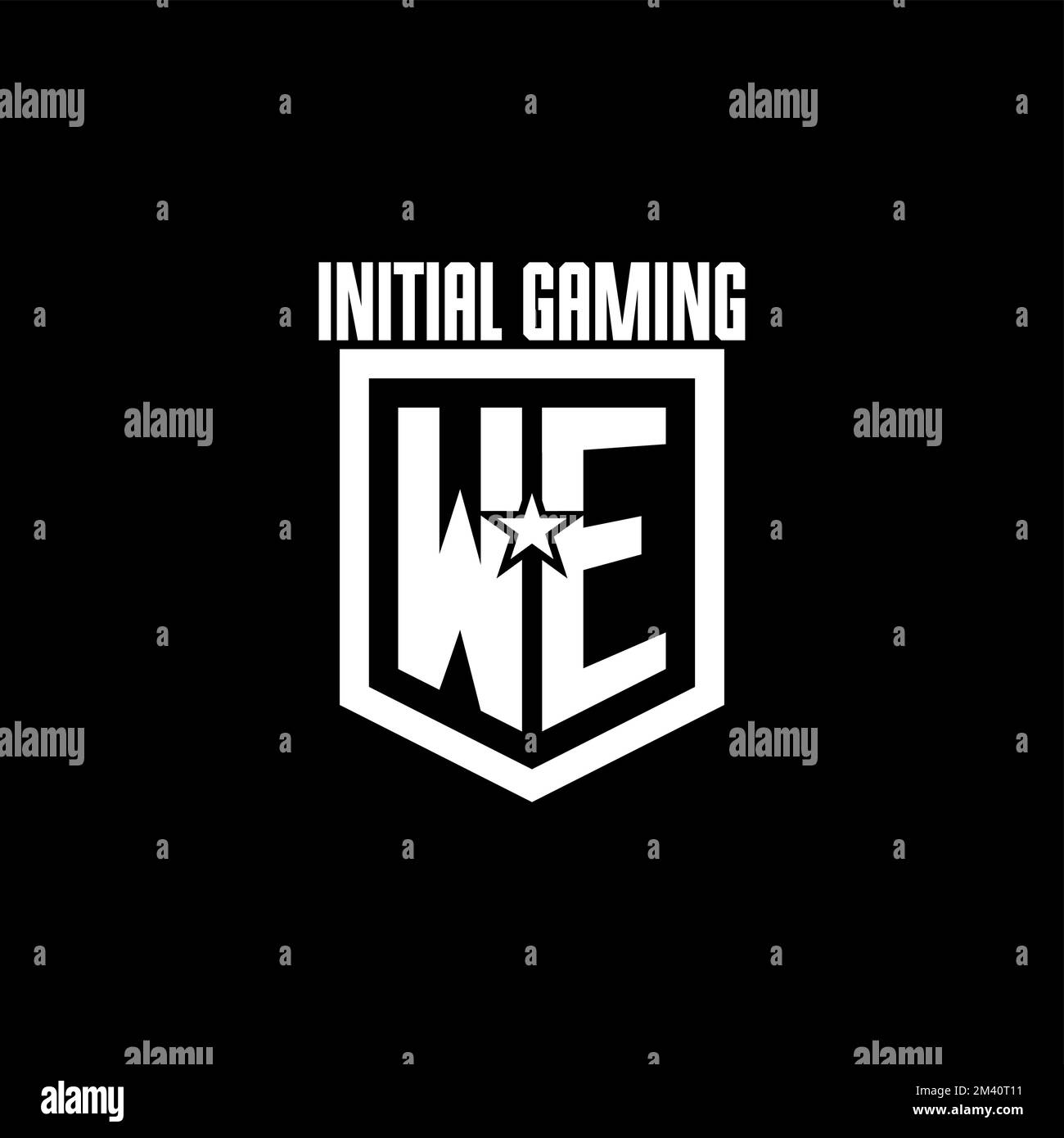 WE initial gaming logo with shield and star style design inspiration Stock Vector Image & Art ...