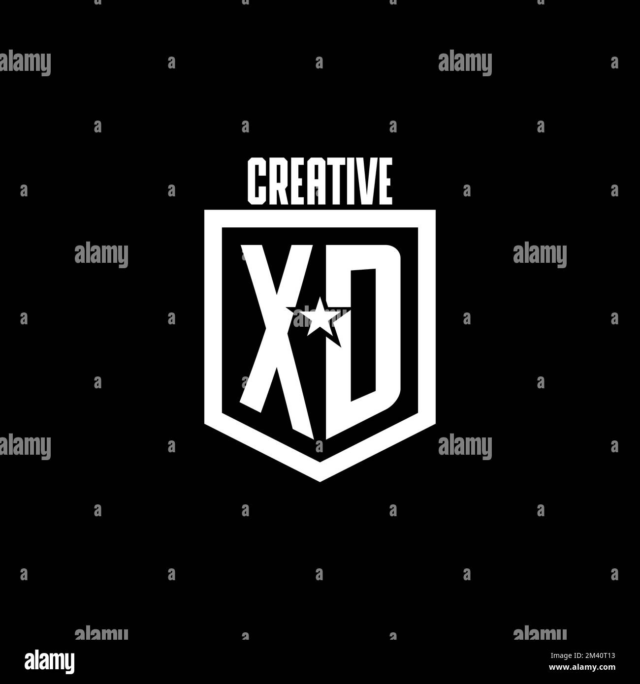 XD initial gaming logo with shield and star style design inspiration ...