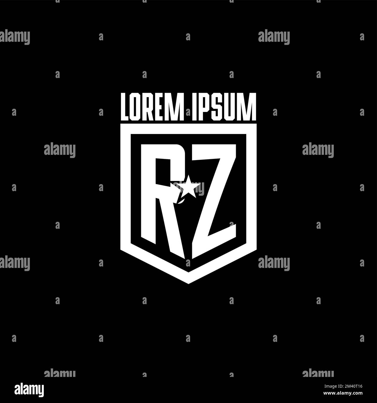 RZ initial gaming logo with shield and star style design inspiration ...