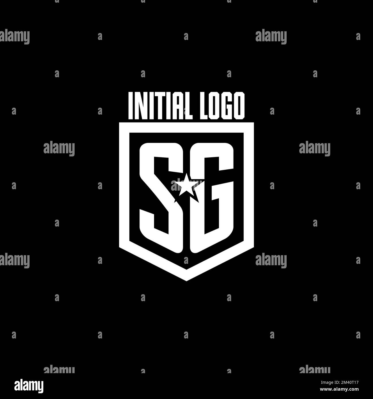 SG initial gaming logo with shield and star style design inspiration ...