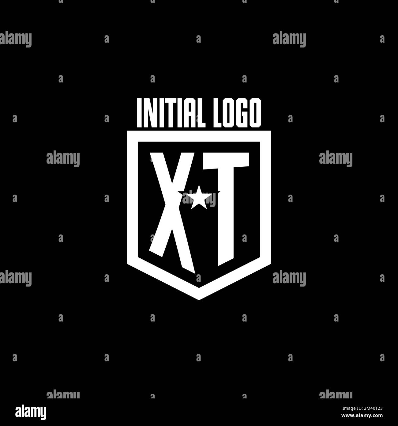 XT initial gaming logo with shield and star style design inspiration ...