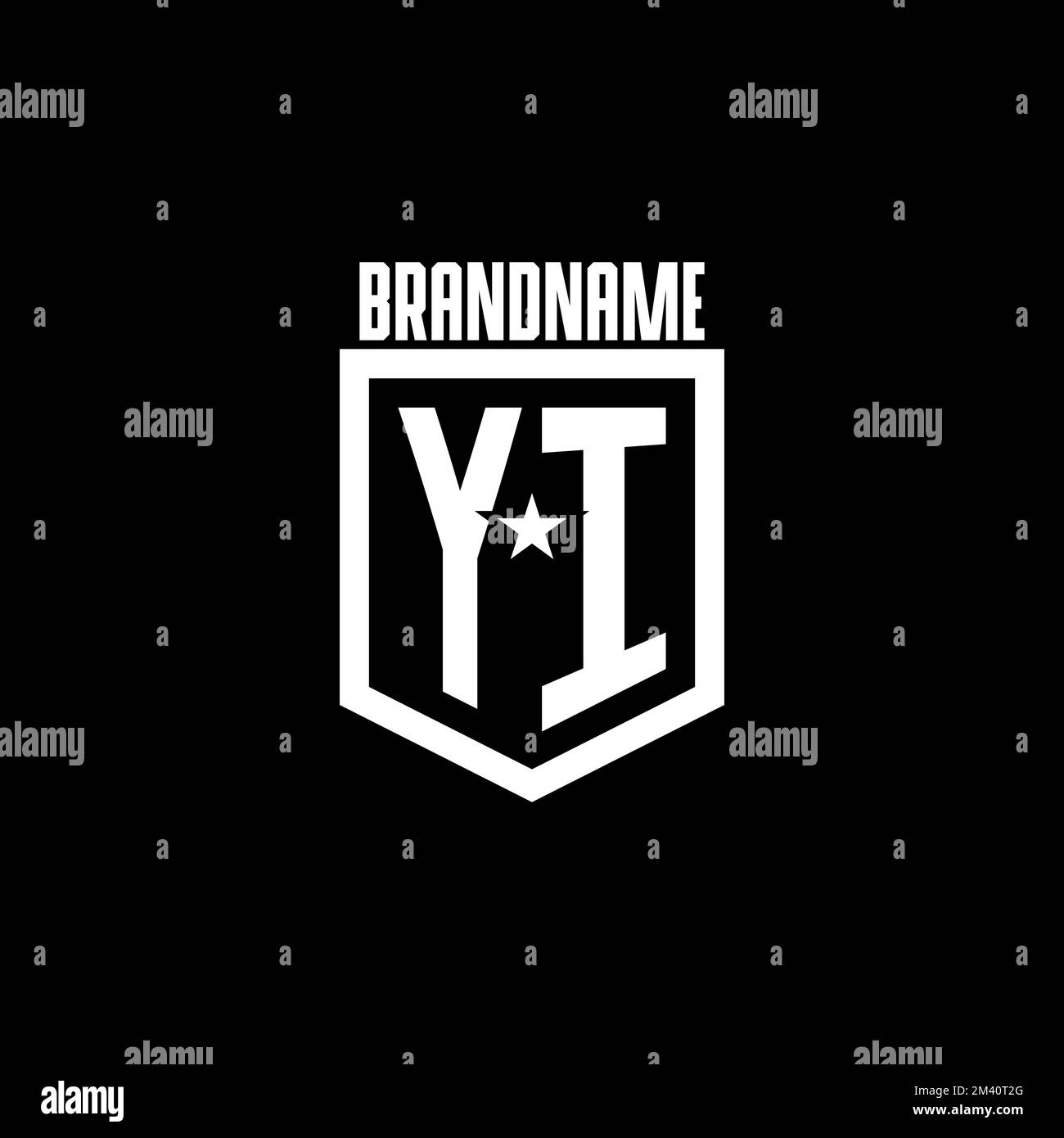 YI initial gaming logo with shield and star style design inspiration ...