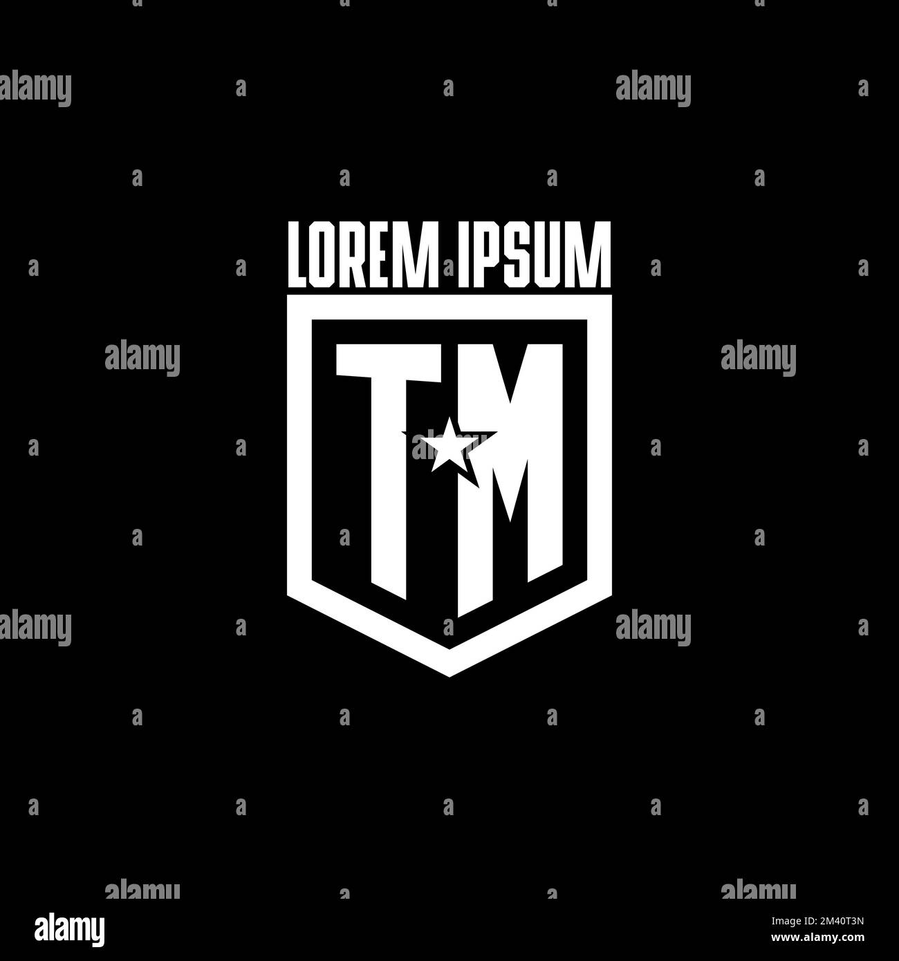 TM initial gaming logo with shield and star style design inspiration ...