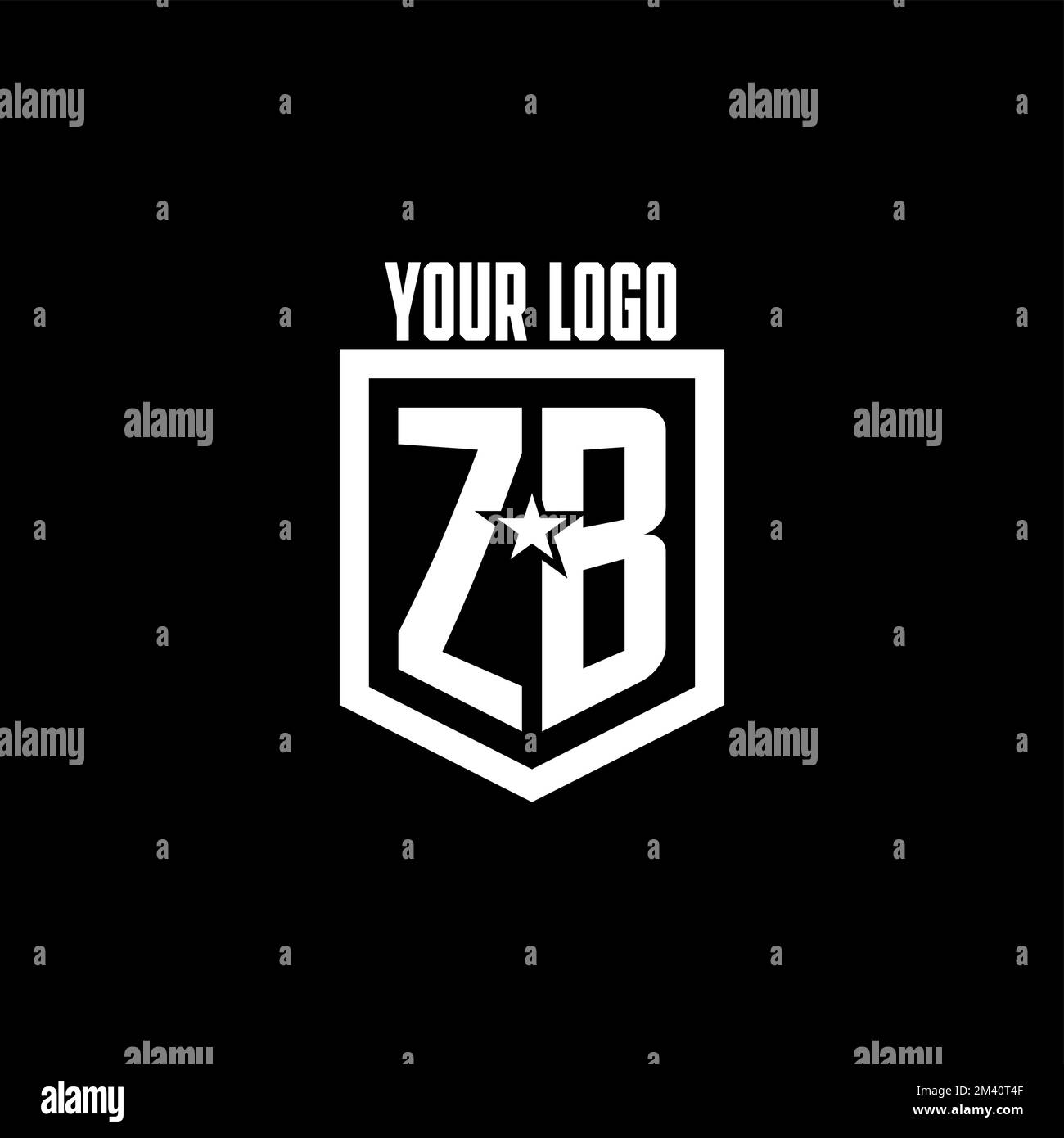 ZB initial gaming logo with shield and star style design inspiration ...