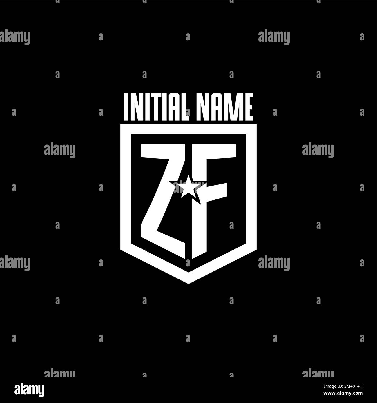 ZF initial gaming logo with shield and star style design inspiration ...
