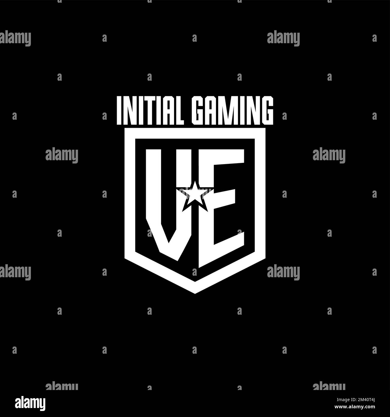 VE initial gaming logo with shield and star style design inspiration ...