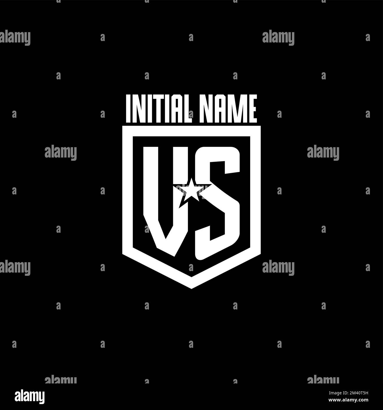 VS initial gaming logo with shield and star style design inspiration ...