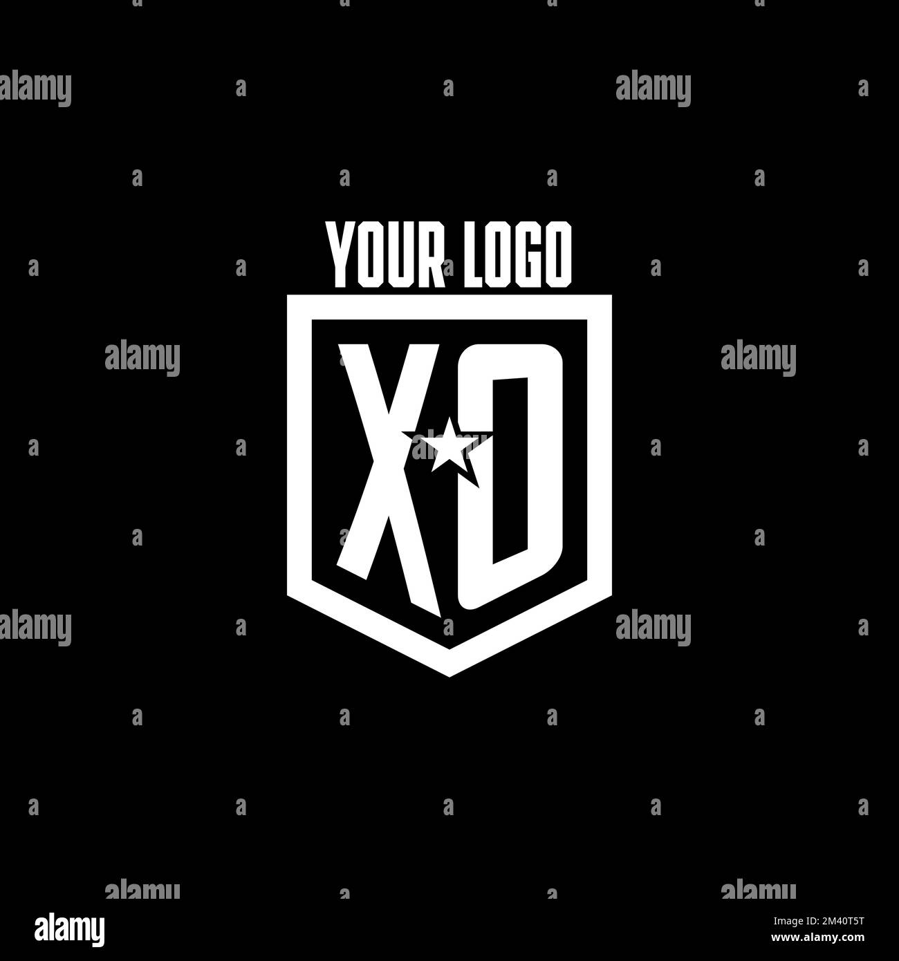 XO initial gaming logo with shield and star style design inspiration ...