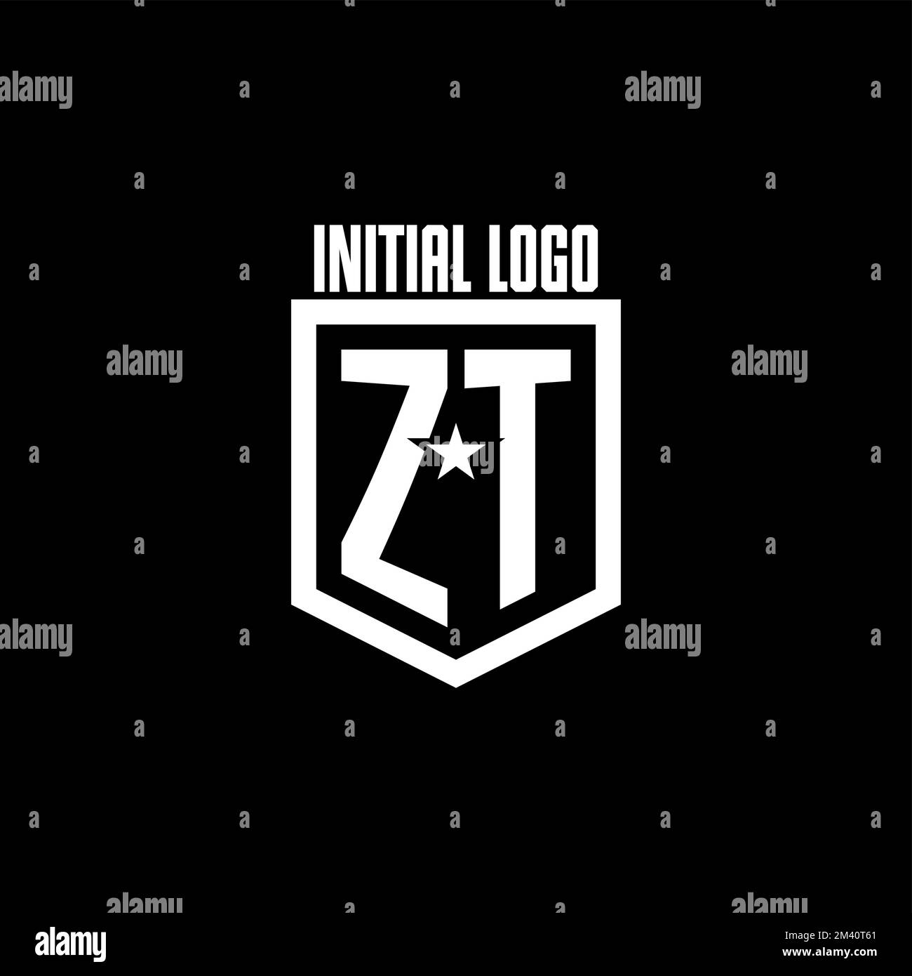 ZT initial gaming logo with shield and star style design inspiration ...