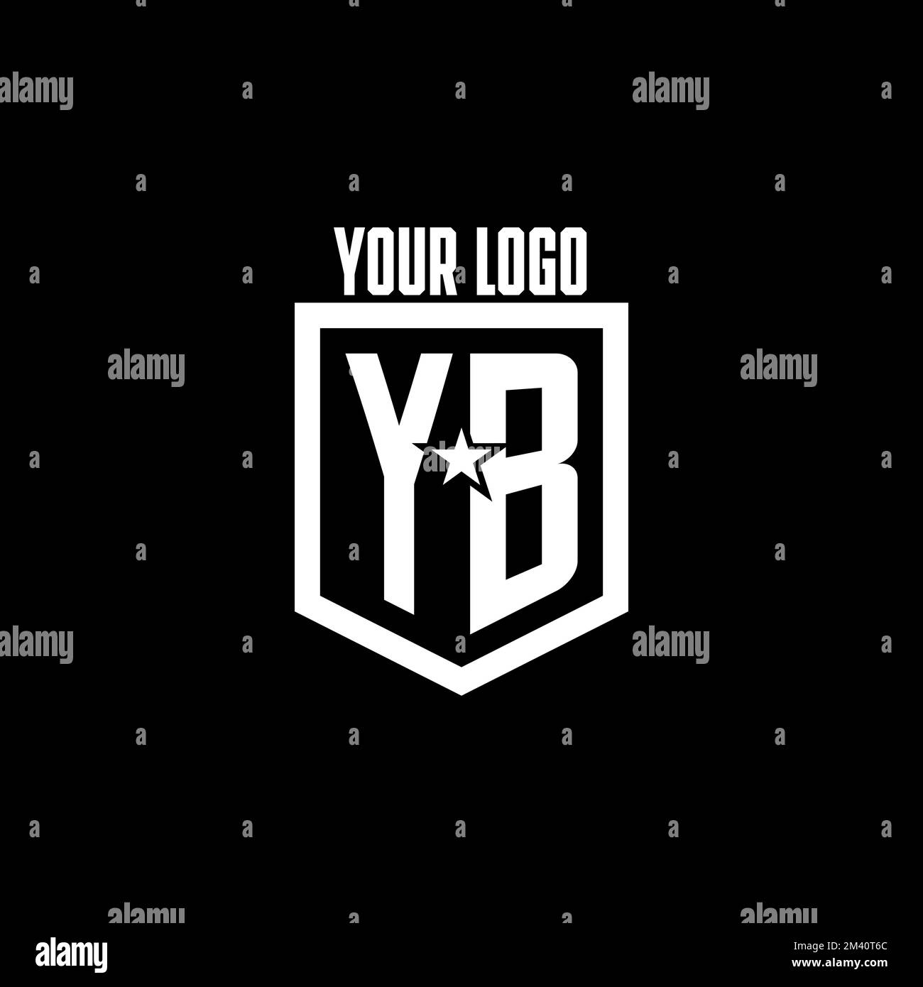 YB initial gaming logo with shield and star style design inspiration ...