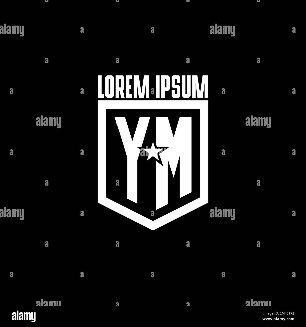 YM initial gaming logo with shield and star style design inspiration ...