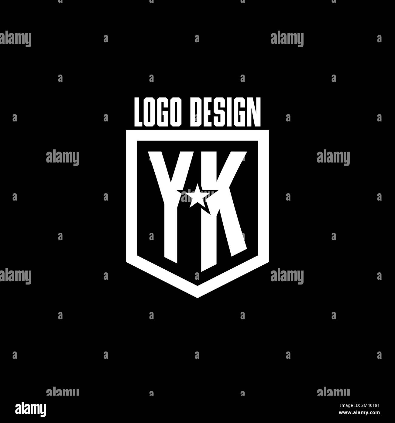 YK initial gaming logo with shield and star style design inspiration ...