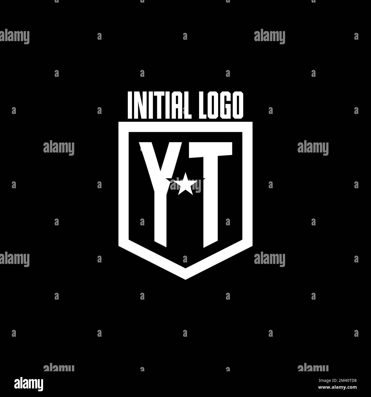 YT initial gaming logo with shield and star style design inspiration ...