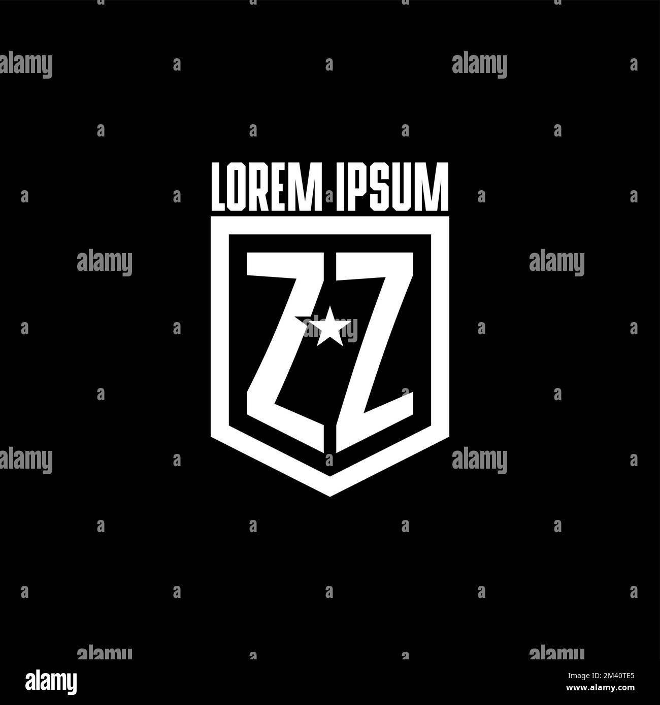 ZZ initial gaming logo with shield and star style design inspiration Stock Vector Image & Art ...
