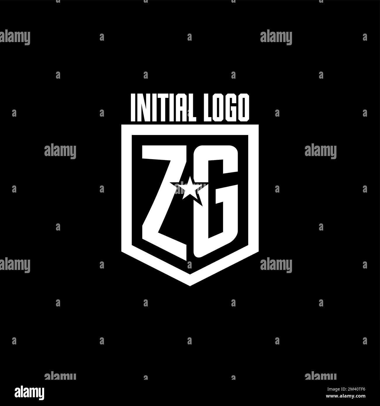 ZG initial gaming logo with shield and star style design inspiration Stock Vector Image & Art ...