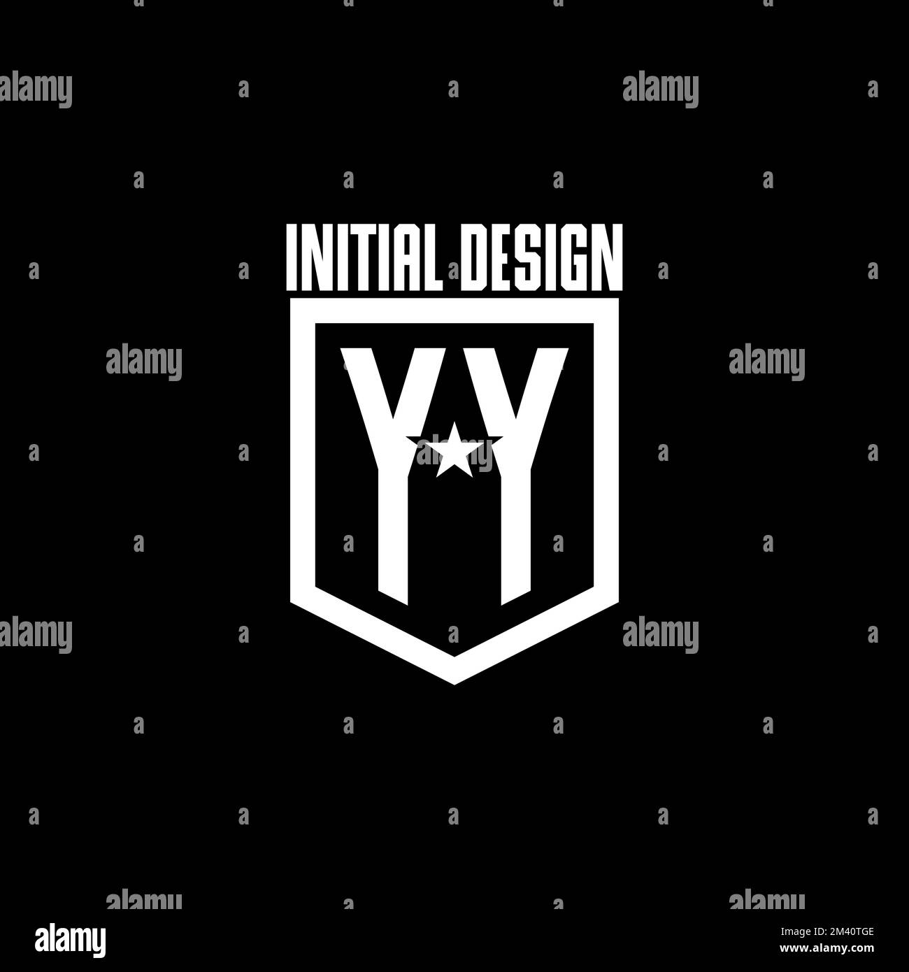 YY initial gaming logo with shield and star style design inspiration ...