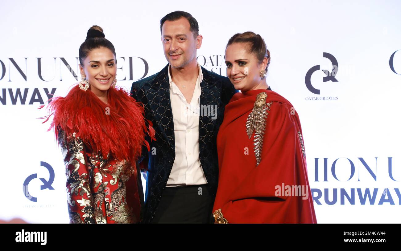 December 16, 2022 in Doha, Qatar: Models walk on a runway during the ...