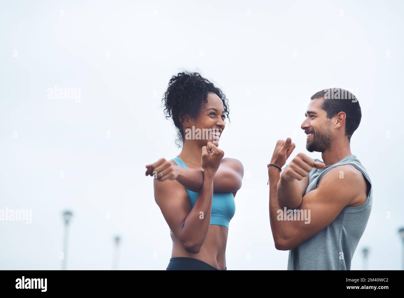I love having you as a workout buddy. two sporty young people ...