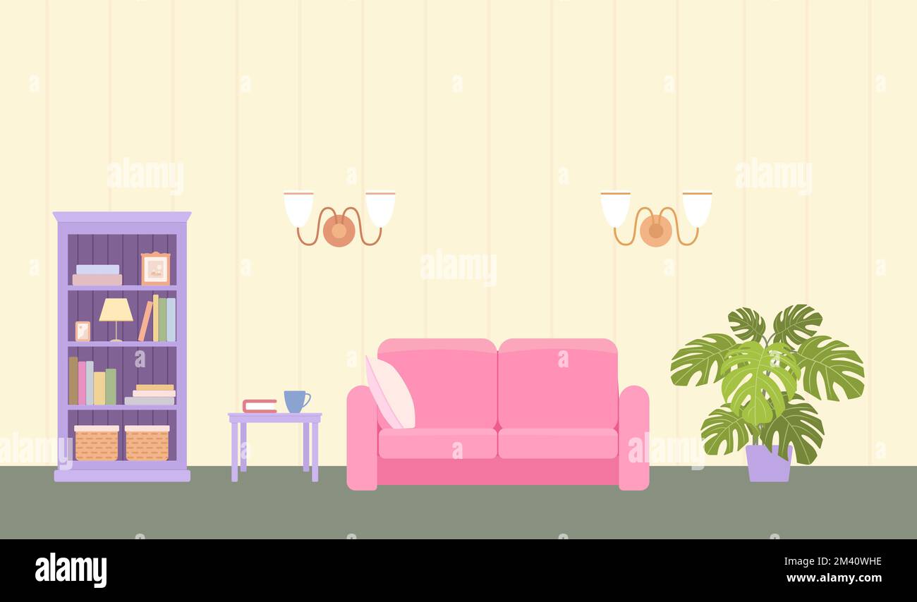 Interior home family lounge Stock Vector Images - Alamy