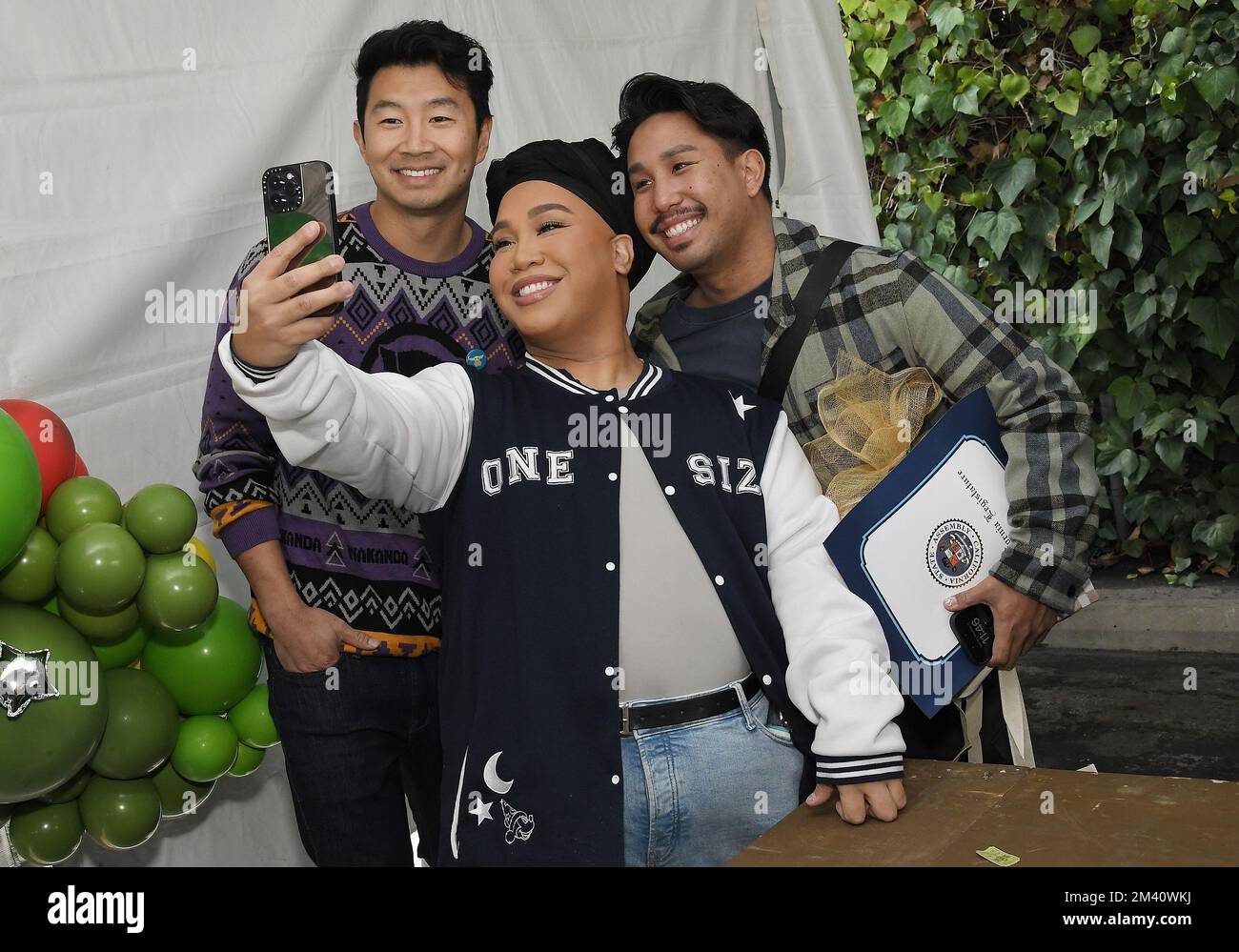 (L-R) Simu Liu, Patrick Starrr and Peter Simondac at the FACE Presents ...