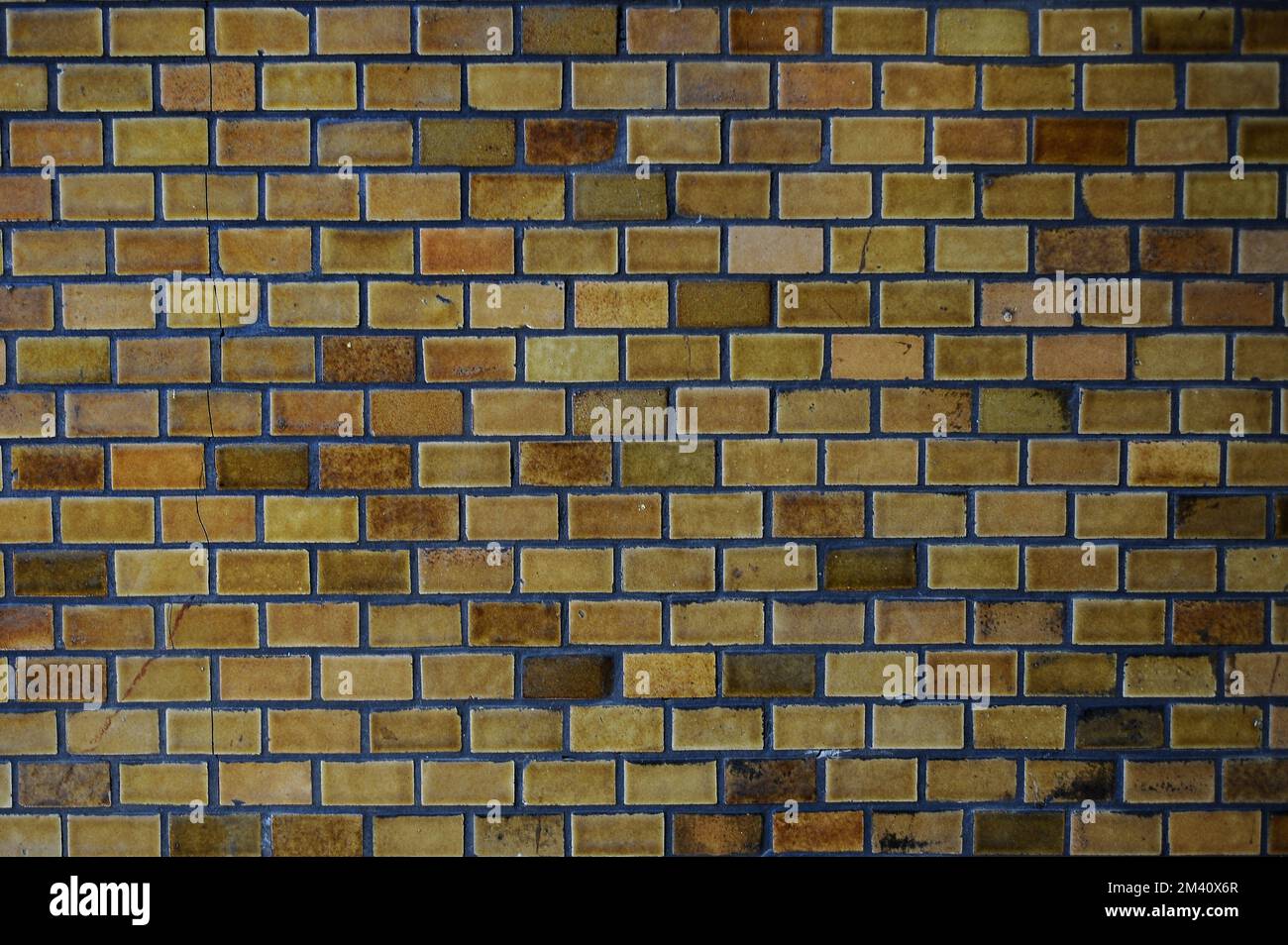 A segment of an old brick wall from decorative ceramic bricks Stock ...