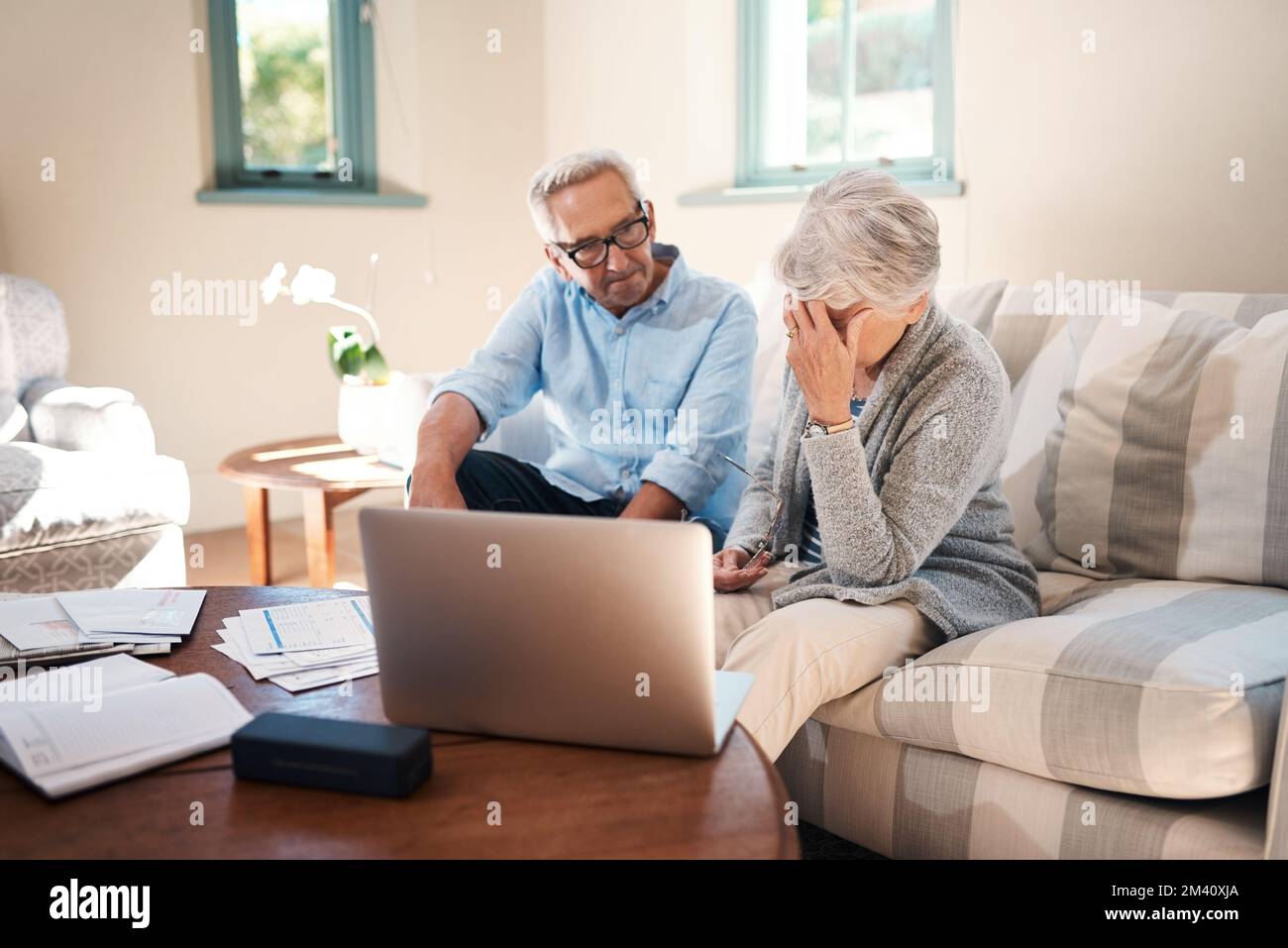 Share the problem solving instead of the stress. a senior couple having ...