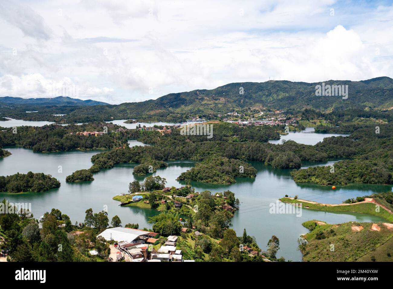 The guatape view of many lakes rivers and reservoir Stock Photo - Alamy