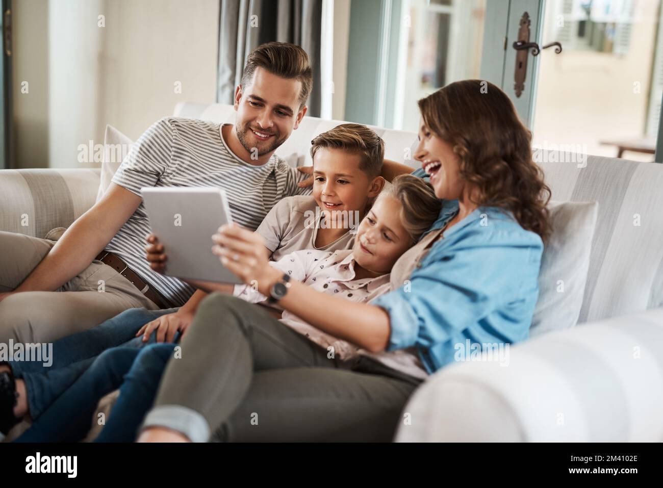 Technology makes learning an interactive experience. a happy young ...