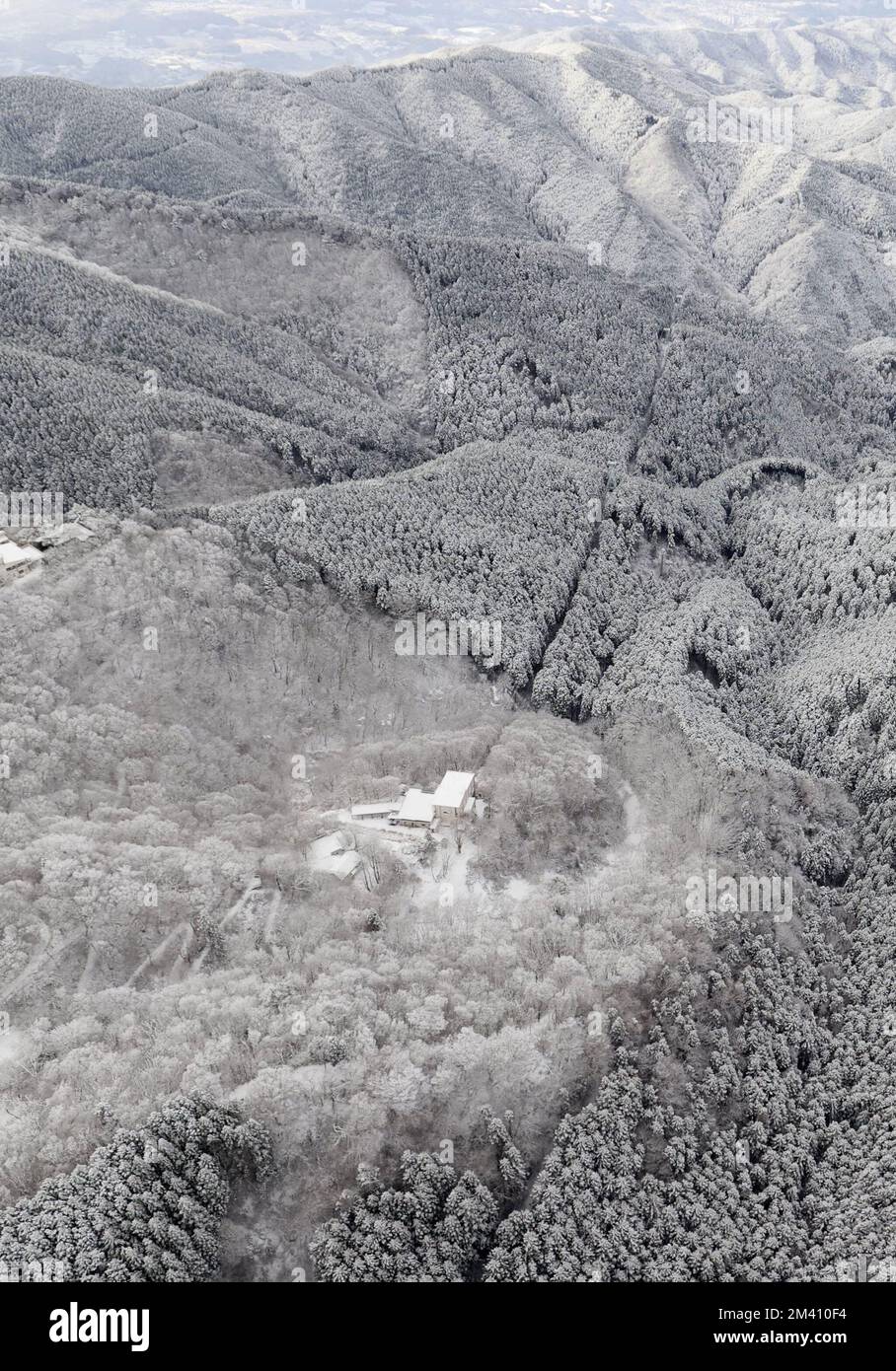 Photo taken Dec. 18, 2022, from a Kyodo News helicopter shows Mt. Kongo ...