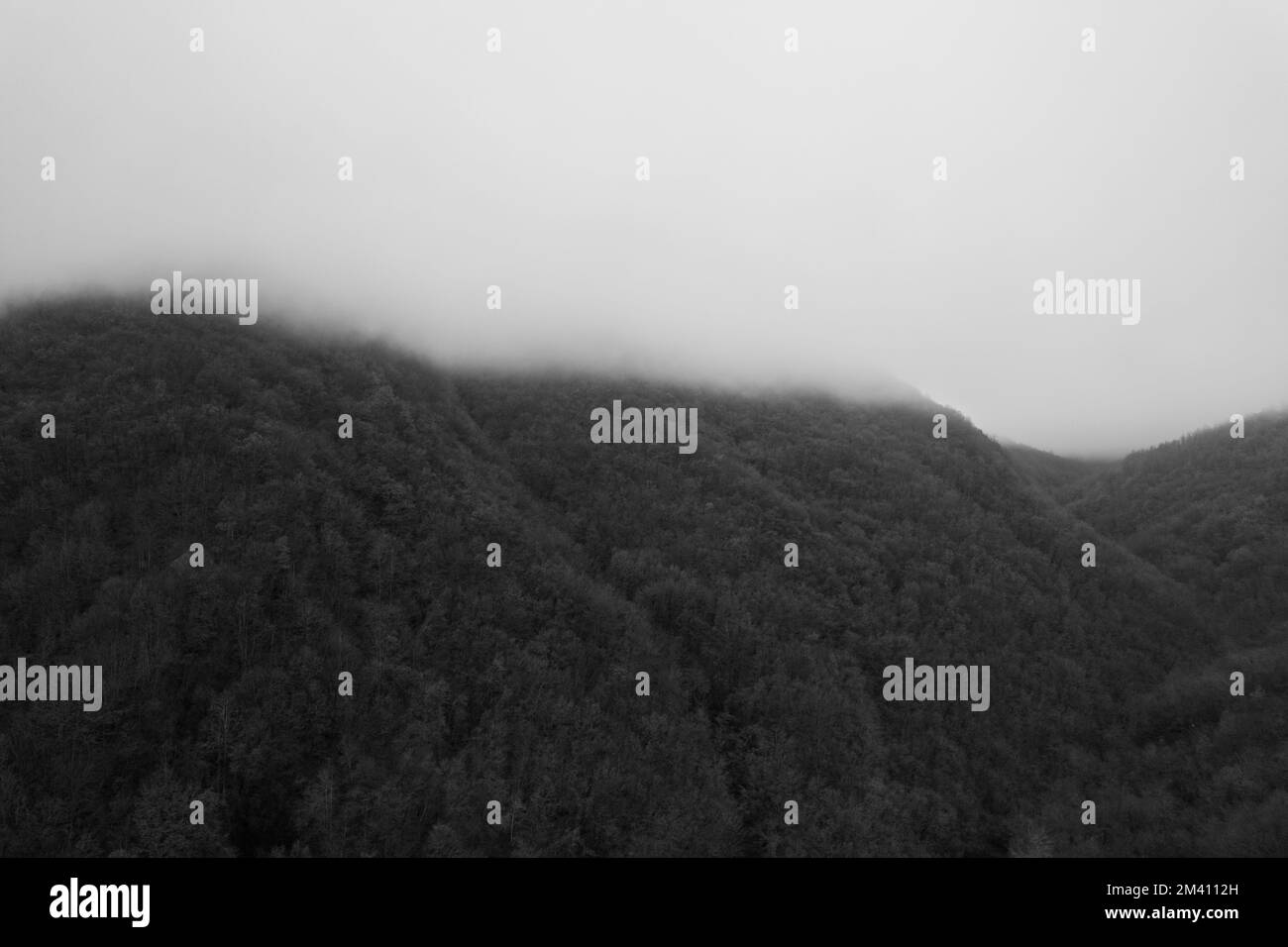 Drone aerial view of hills in autumn pre apennini landscape near ...