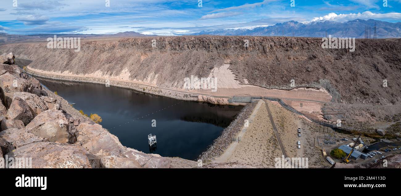 Panorama of the Pleasant Valley Dam on the Owens River near Bishop in ...