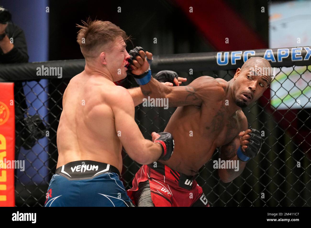 LAS VEGAS, NV - DECEMBER 17: (R-L) Bobby Green punches Drew Dober in ...