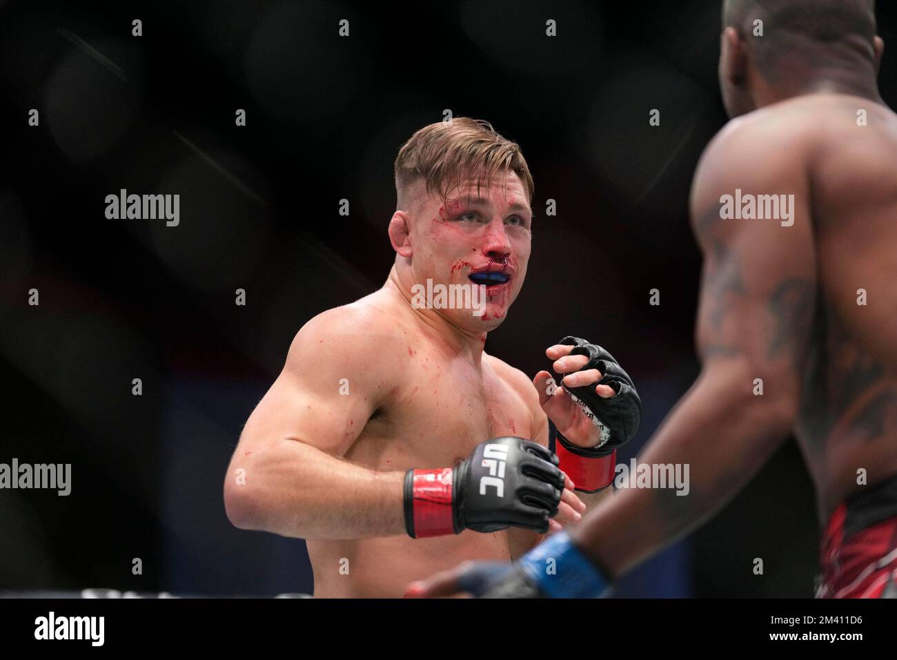 LAS VEGAS, NV - DECEMBER 17: (L-R) Drew Dober battles Bobby Green in ...