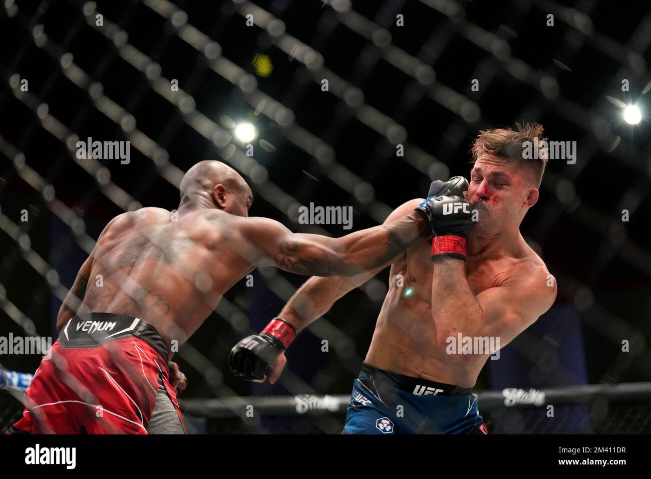 LAS VEGAS, NV - DECEMBER 17: (L-R) Bobby Green punches Drew Dober in ...