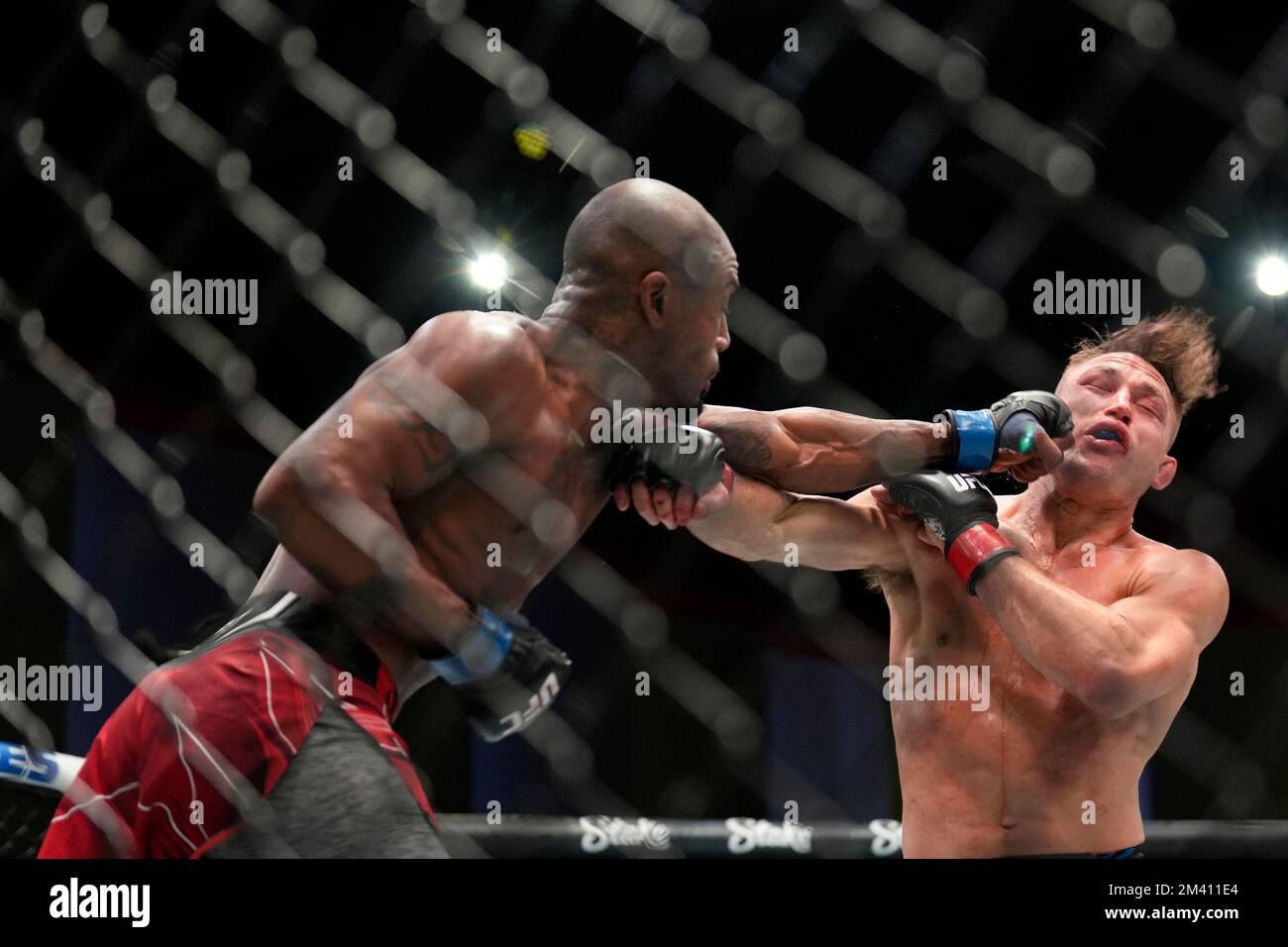 LAS VEGAS, NV - DECEMBER 17: (L-R) Bobby Green punches Drew Dober in ...