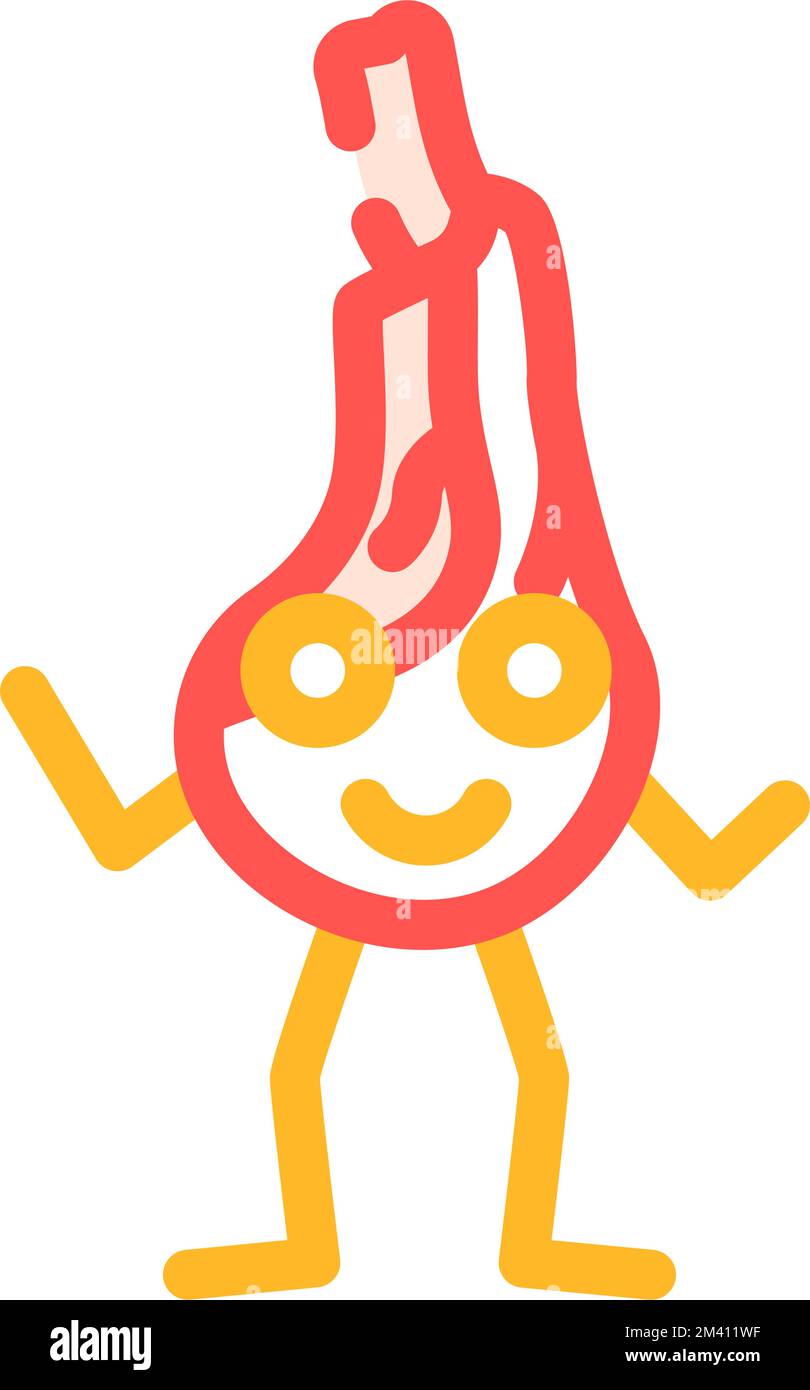 lamb meat character color icon vector illustration Stock Vector Image ...