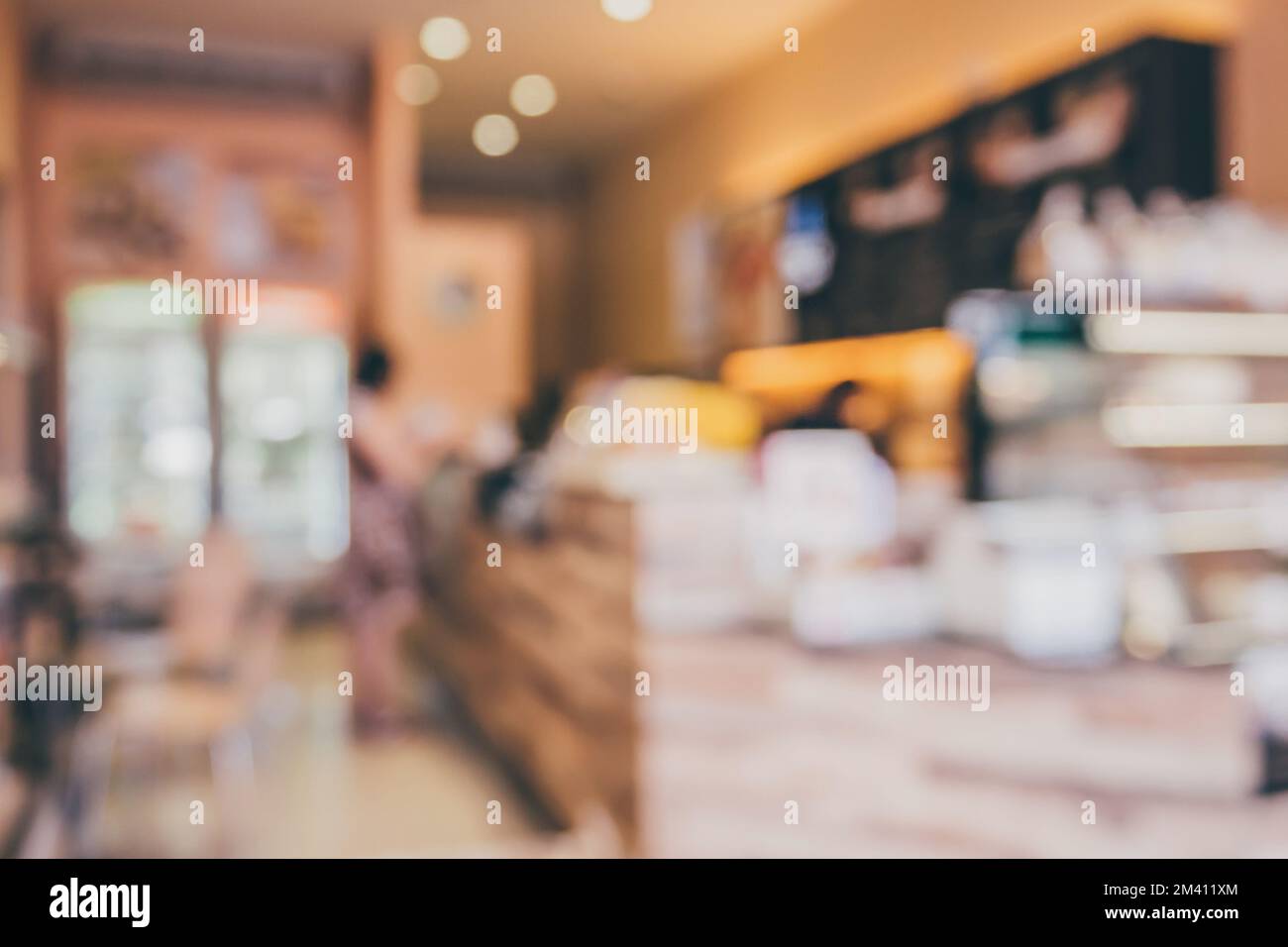 Abstract blur Coffee shop background with bokeh Stock Photo - Alamy