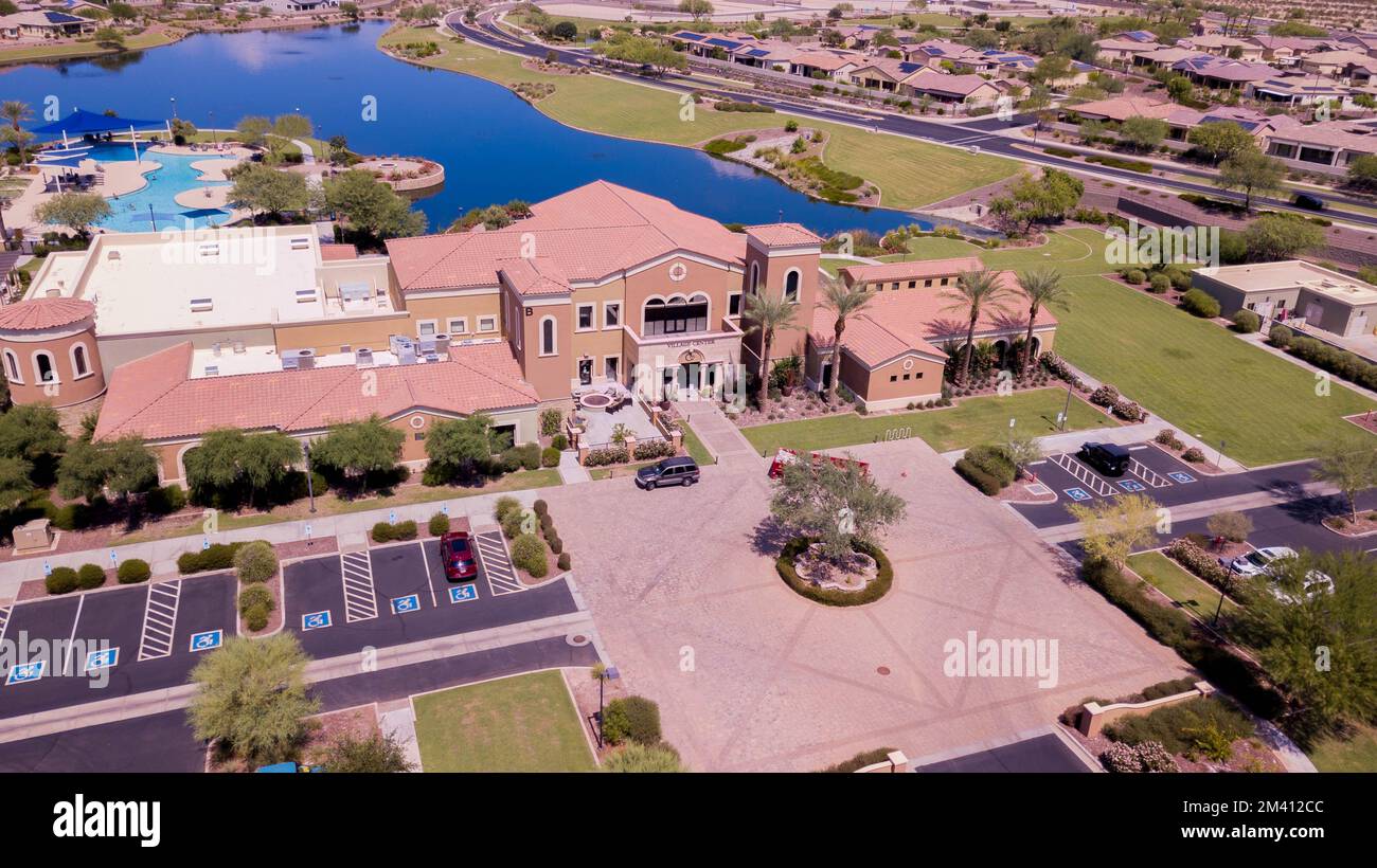 A bird's eye view of Estrella High school in Goodyear, Arizona Stock ...