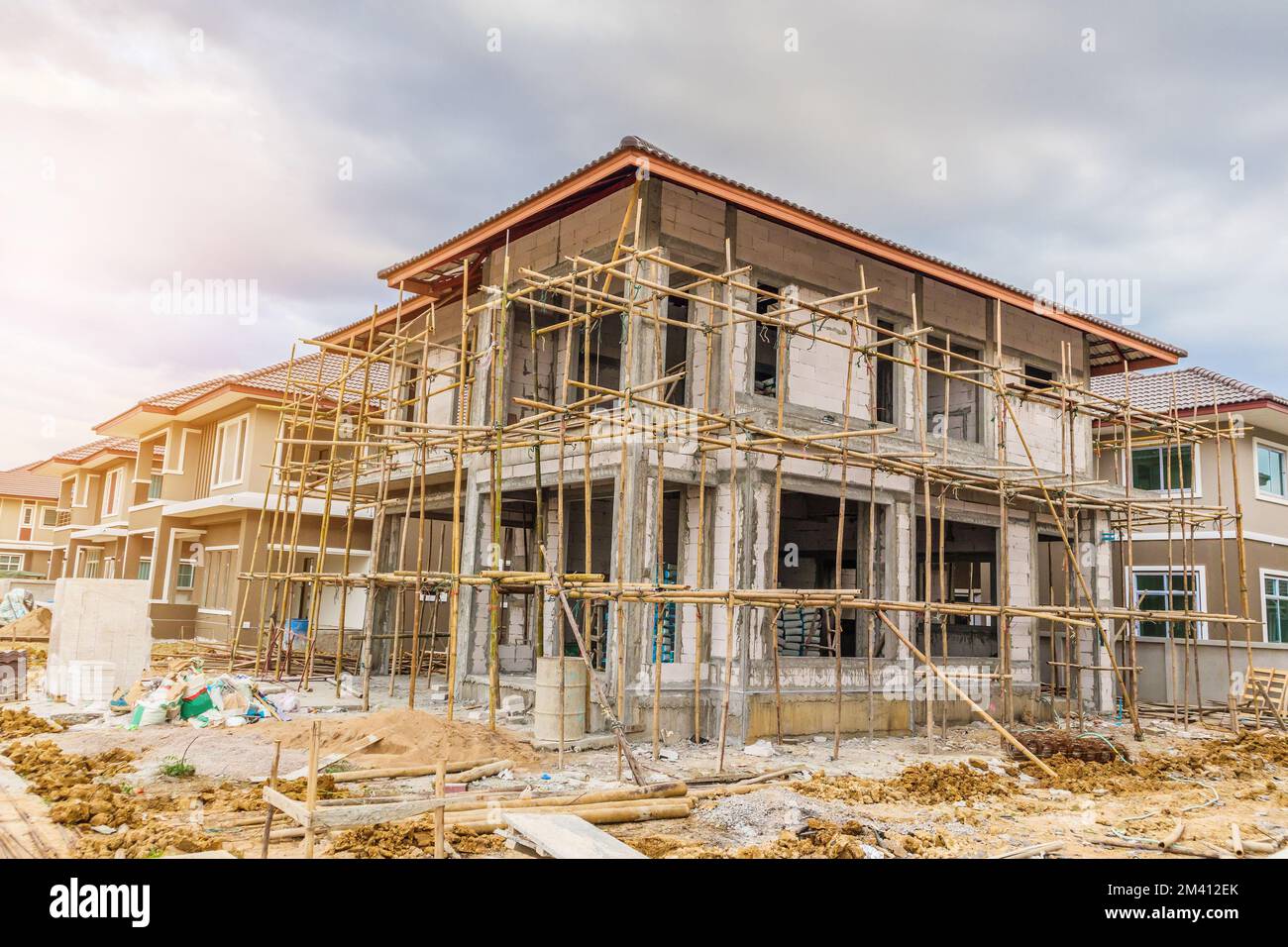 New house under construction at building site Stock Photo - Alamy